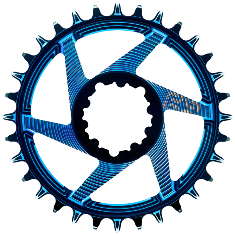 HELIX Race 3-Bolt Direct Mount Chainrings (multiple sizes) Blue/Interg ...